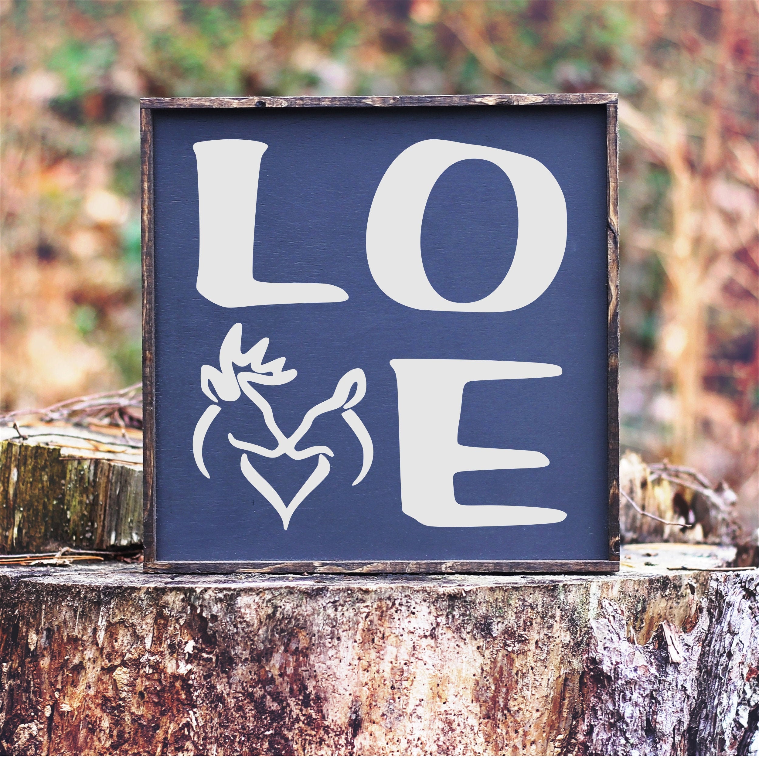 Silhouette Buck And Doe Heart Wedding