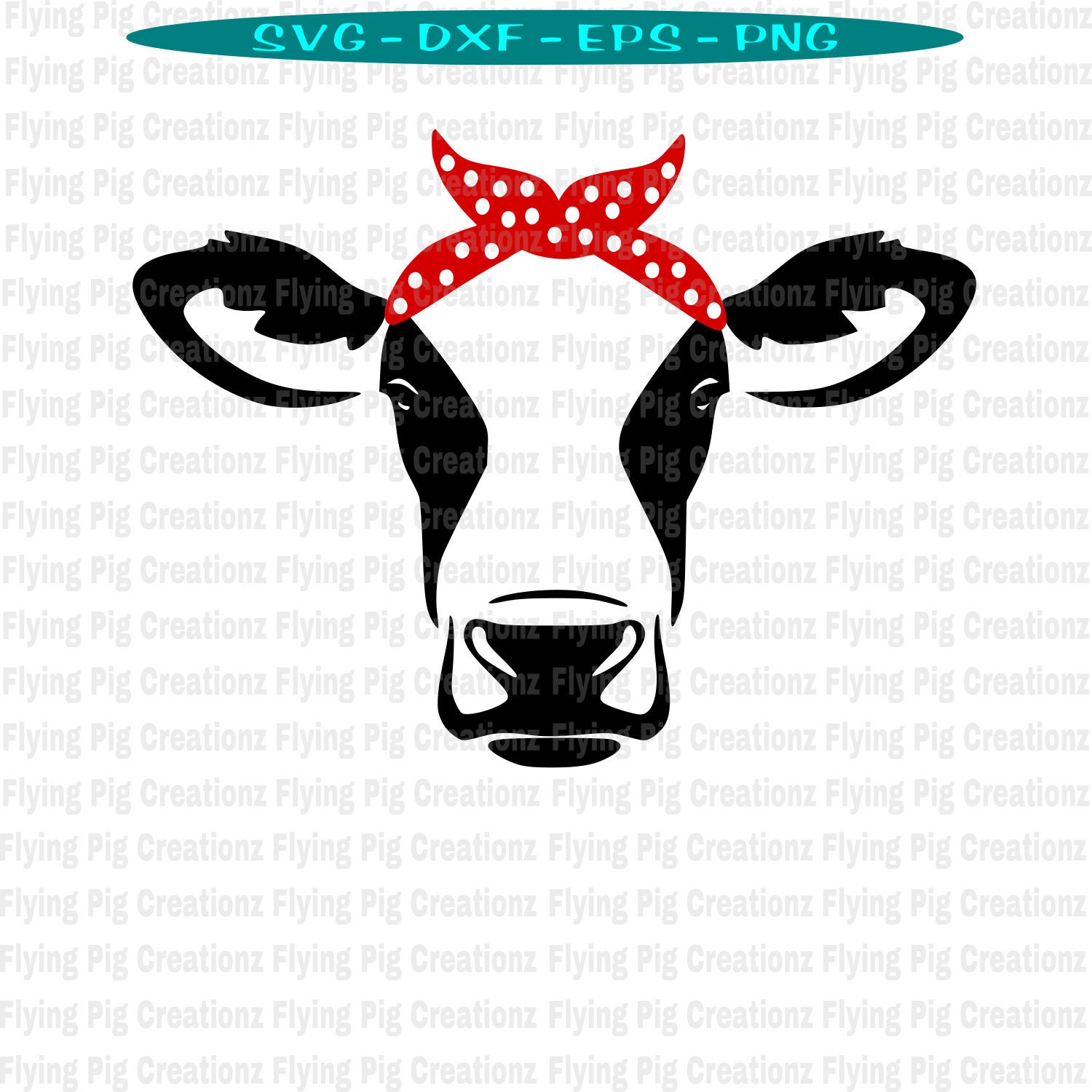 Cow Svg Cow With Bandana Svg Cow With Bow Svg Cow With Hair - Etsy