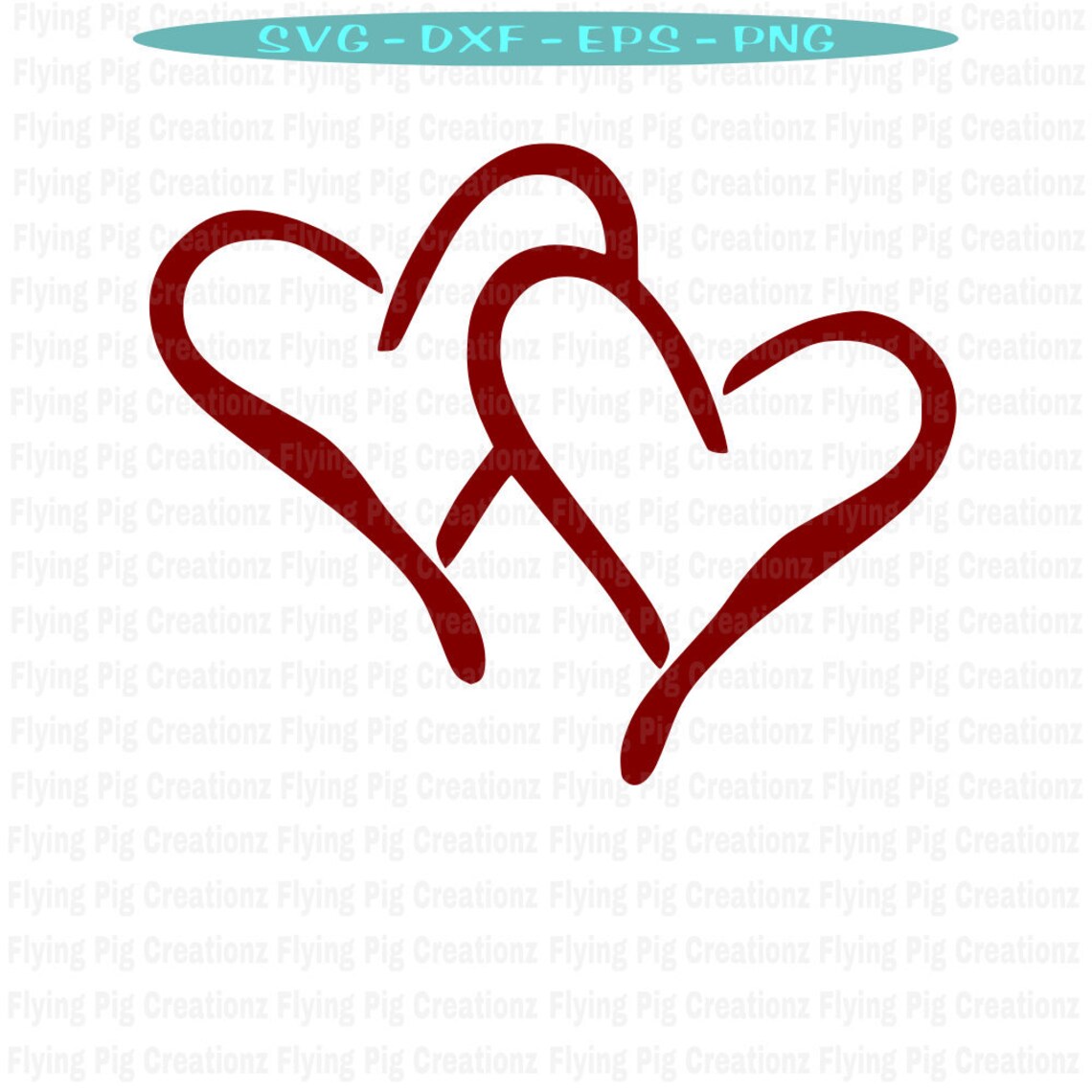 Intertwined Hearts SVG File Wedding Hearts Svg Double Hearts | Etsy