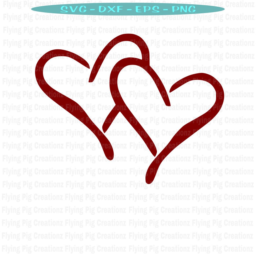 Intertwined Hearts SVG File wedding hearts svg double hearts | Etsy