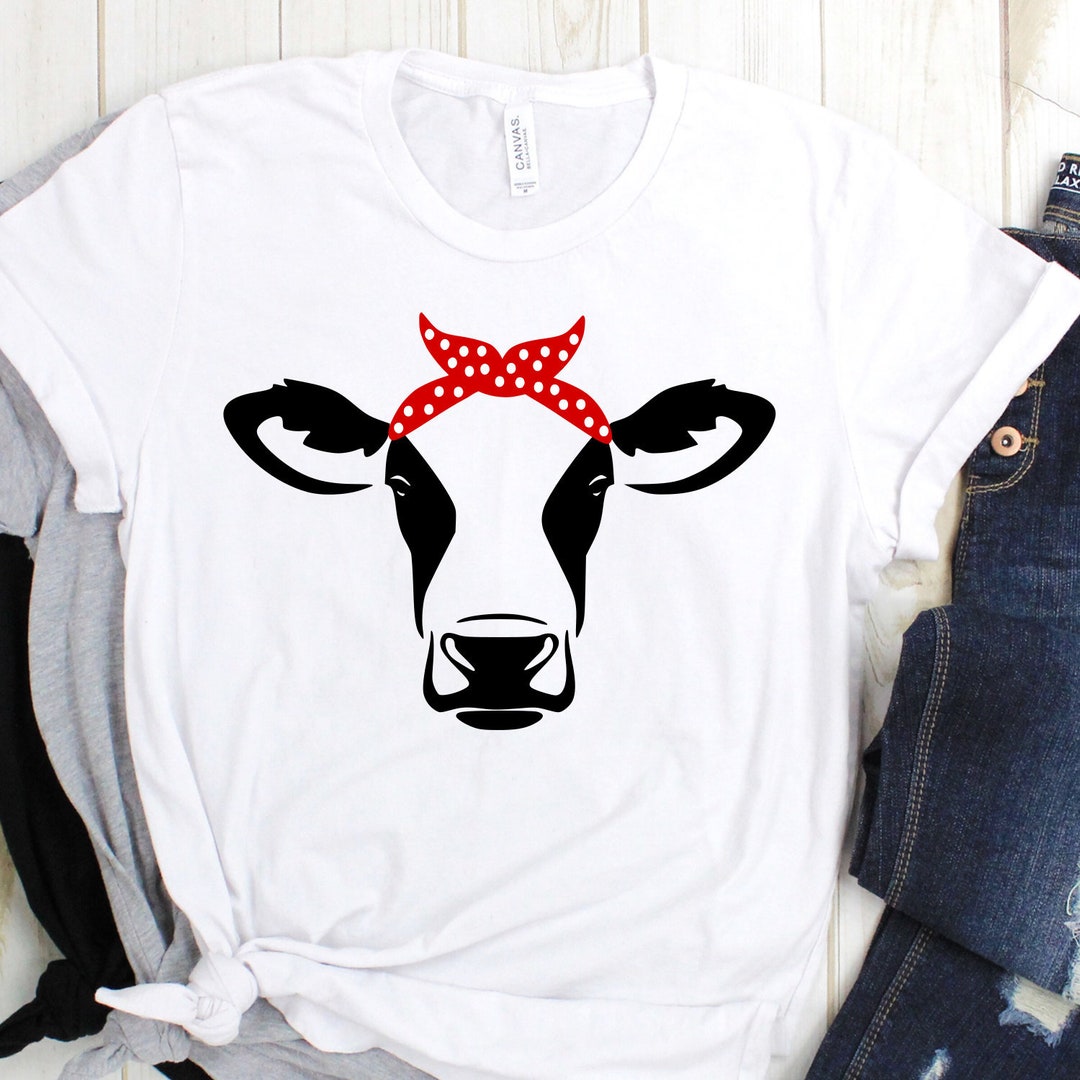 Cow Svg, Cow With Bandana Svg, Cow With Bow Svg, Cow With Hair Bow Svg ...