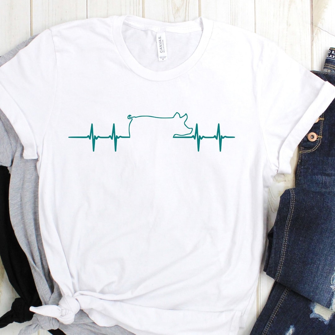 Pig Outline Heart Heartbeat EKG Live Love Show Showstock 4H Livestock ...