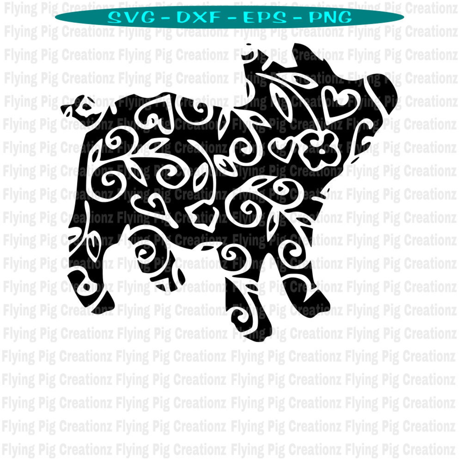 Pig Svg Fancy Pig Svg Show Pig Svg Pretty Piggy Svg Pretty - Etsy