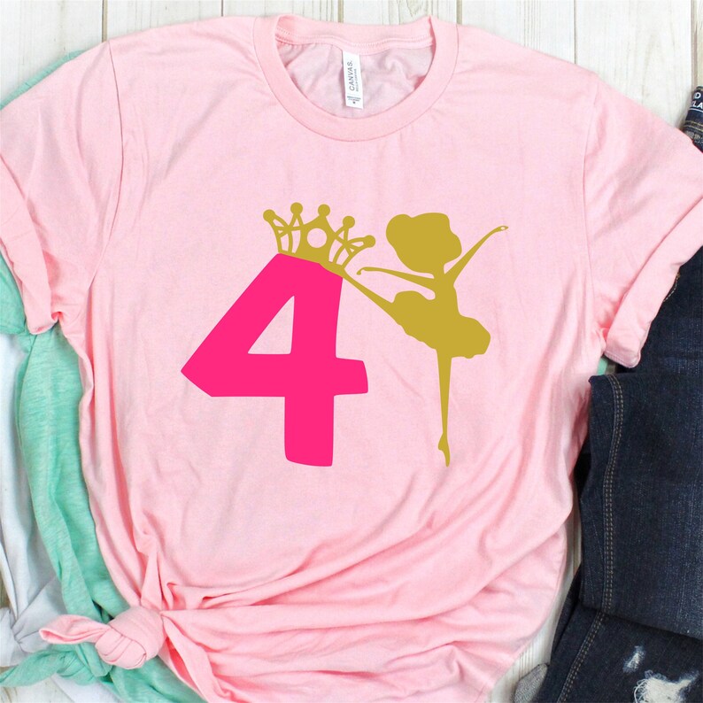 4 SVG 4th Birthday Svg Four Svg Ballerina Birthday Svg - Etsy