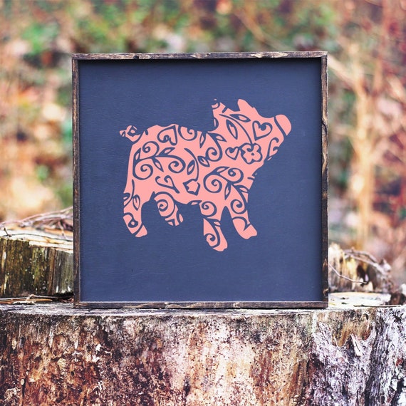 Pig svg fancy pig svg show pig svg pretty piggy svg pretty | Etsy
