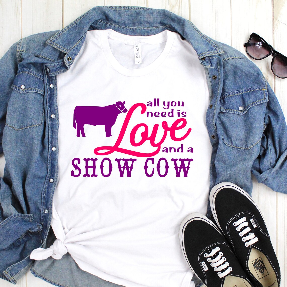 Cow Svg Show Cow Svg Love Show Cow Svg Love and a Show Cow | Etsy