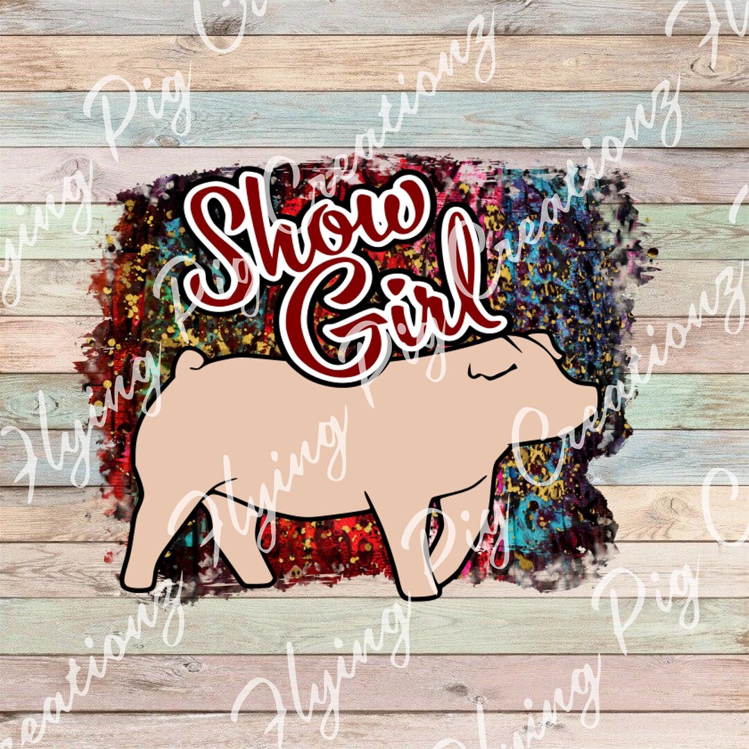 Show Girl With Landrace Show Pig Sublimation PNG File Sublimation ...
