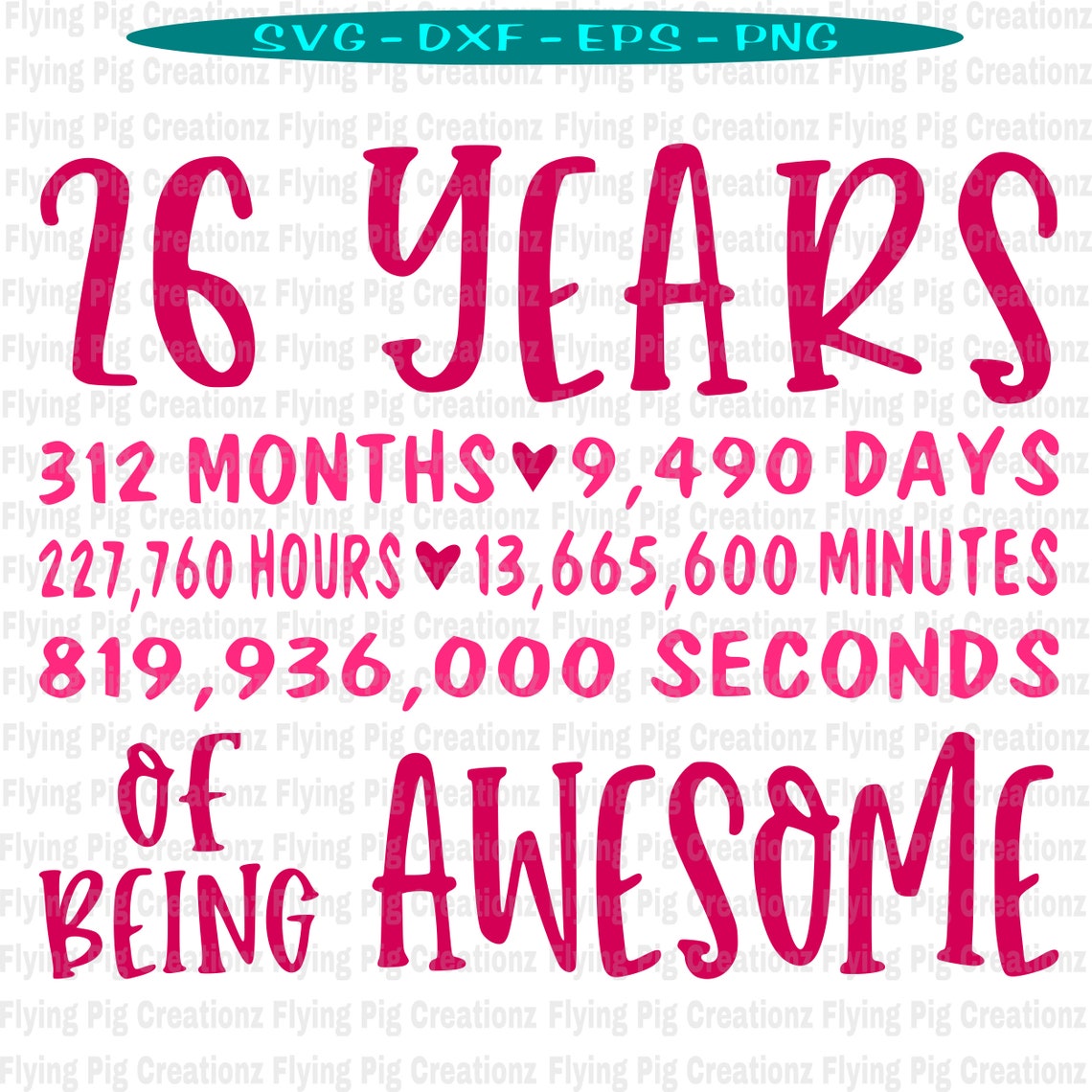 26 Years old svg 26th birthday svg Twenty-Six svg 26 and | Etsy