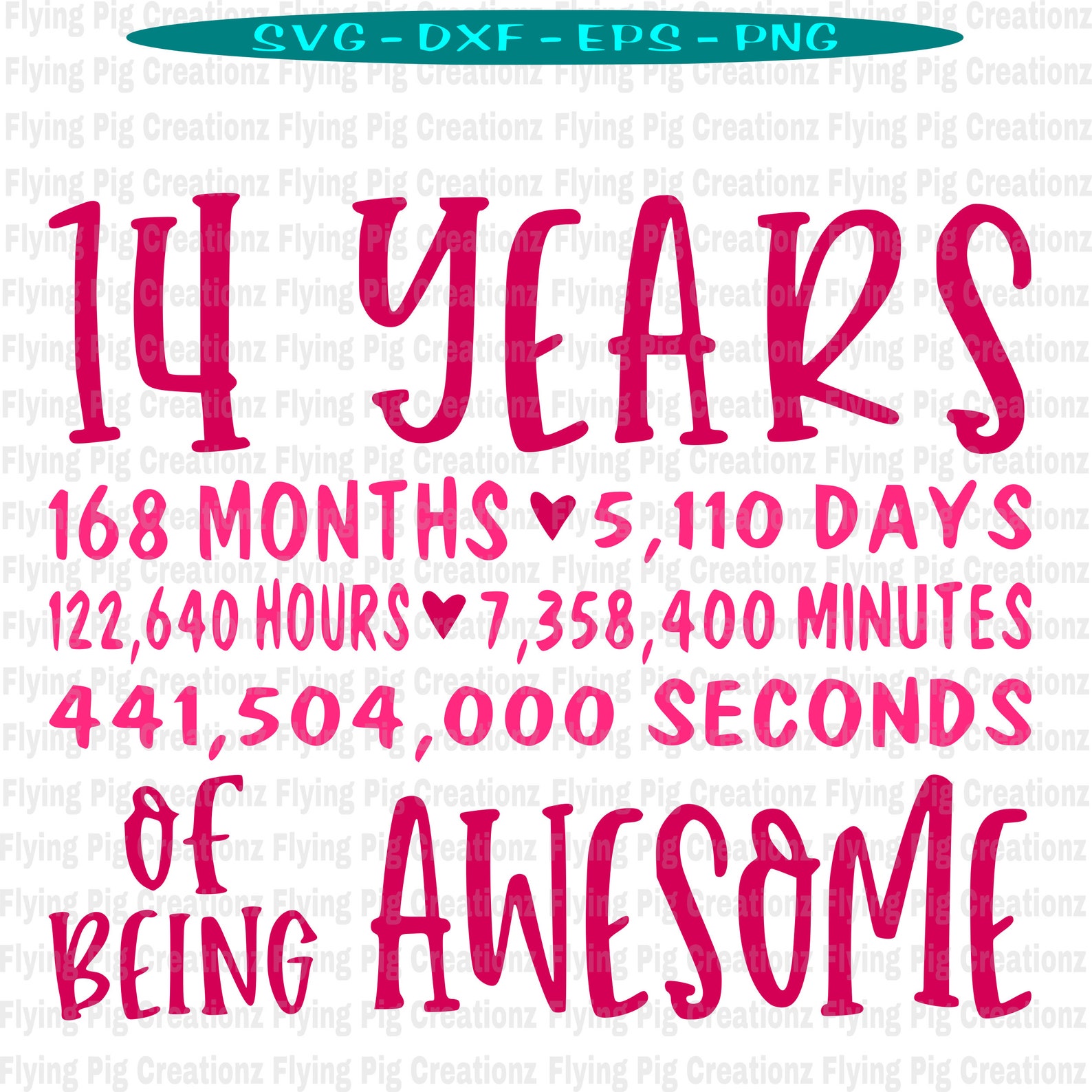 14 Years Old Svg 14th Birthday Svg Fourteen Svg 14 and - Etsy
