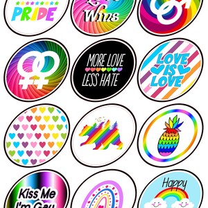 Pride Button Images, Instant Download Round Button Collage Sheets ...