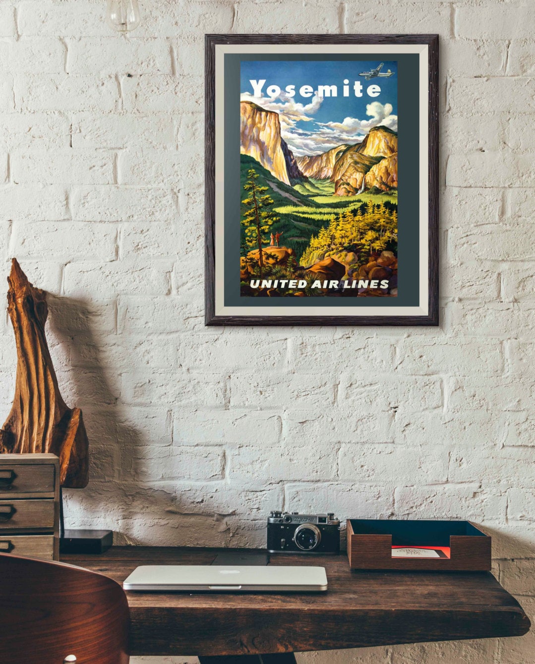 Vintage Yosemite National Park Travel Poster, Half Dome, Glacier Point ...