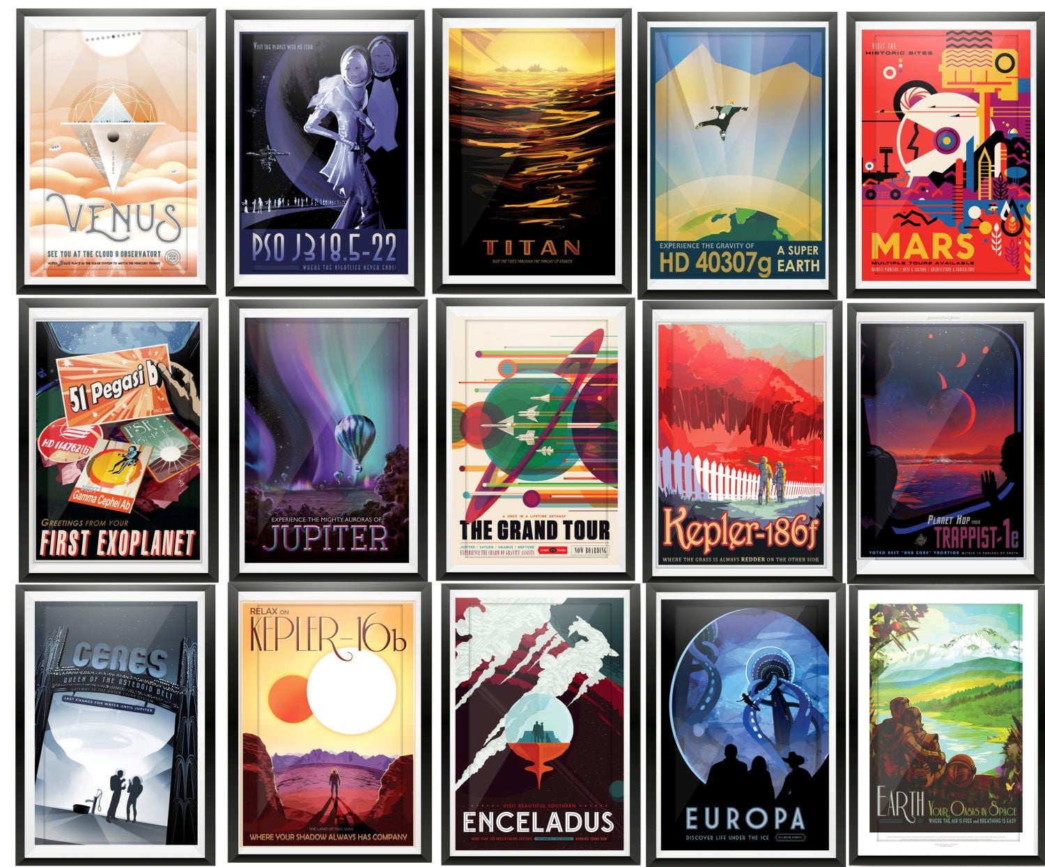 NASA Posters, Complete 15 Piece Set, Instant Download, NASA Print ...