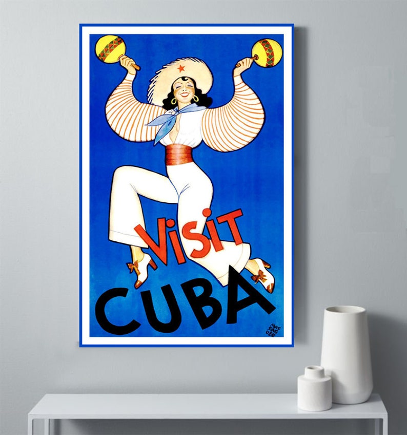Cuba Poster, Cuba Printable Art, Visit Cuba Print, Cuban Travel Poster ...