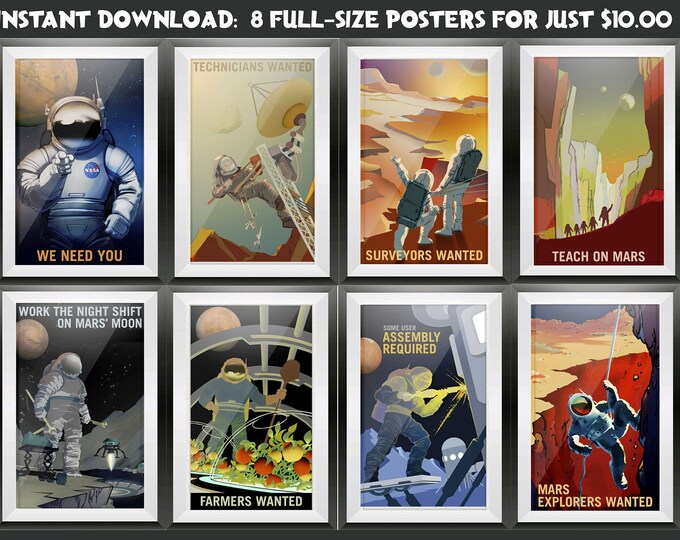 Mars NASA Poster Set, NASA Print, Mars Printable Posters, Mars ...