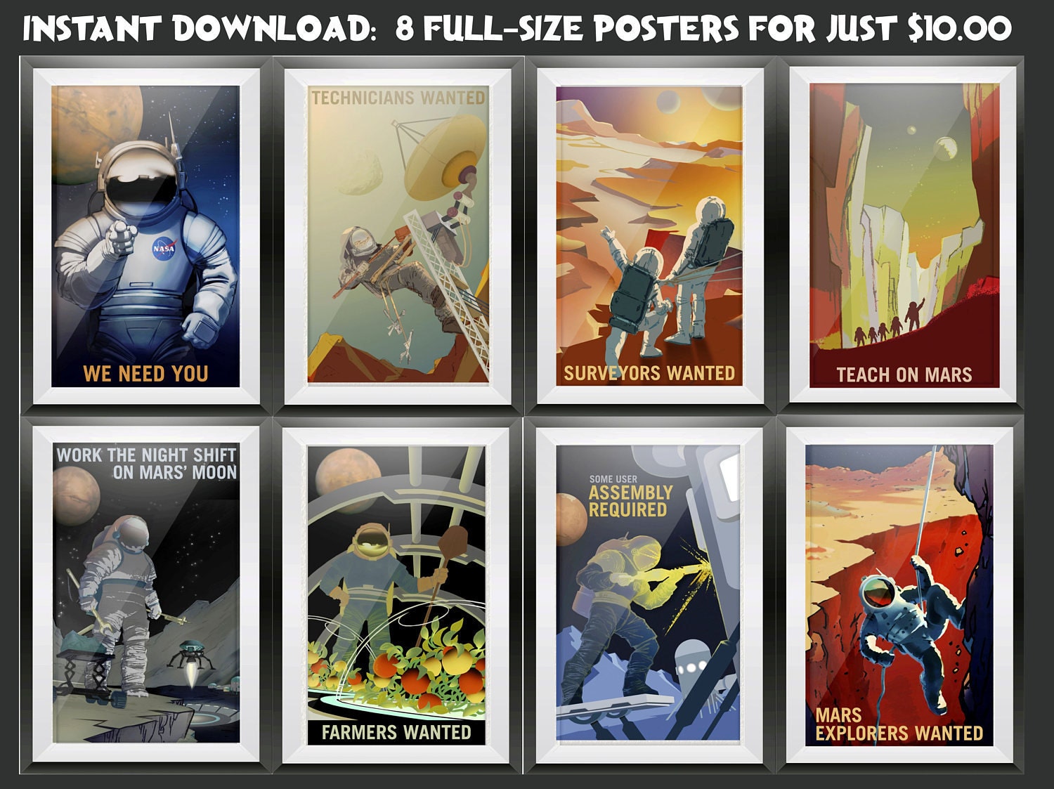 Mars NASA Poster Set, NASA Print, Mars Printable Posters, Mars ...