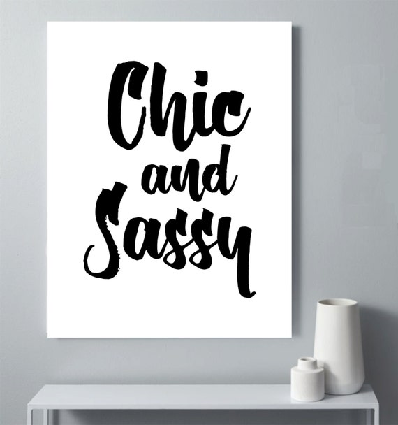 Items similar to Chic and Sassy Minimalist Wall Decor, Girl's Bedroom ...