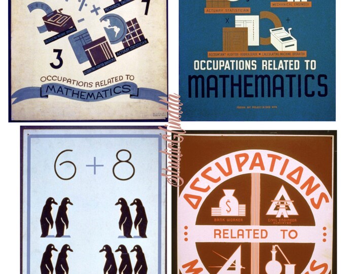 Mathematics Posters, WPA Posters, VINTAGE Art Deco 1930s, Occupations ...