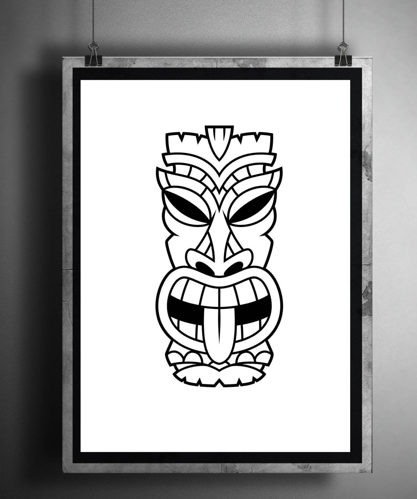 Tiki Printable, Tiki Poster, Luau Party Decor, Tiki Statue, Tiki Bar ...