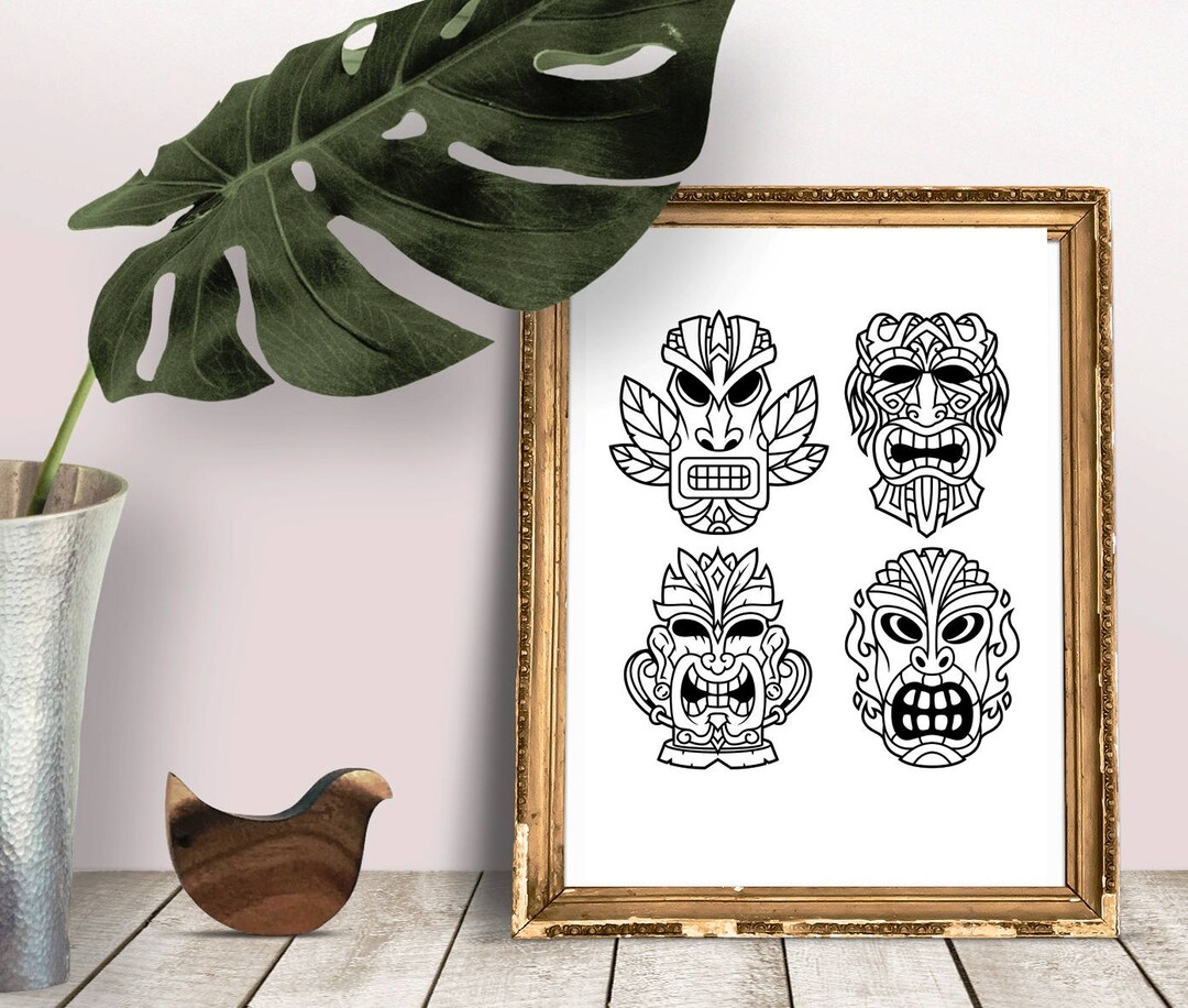 Tiki Printable Poster, Tiki Party Print, Tiki Party Decor Luau Print ...