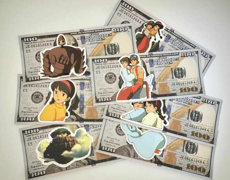 Castle in the Sky Theme 100 Prop Bill Placeholders for Cash Stuffing ...