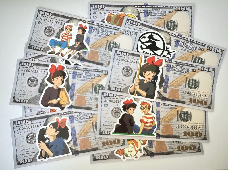 Kikis Delivery Service Theme 100 Prop Bill Placeholders for Cash ...