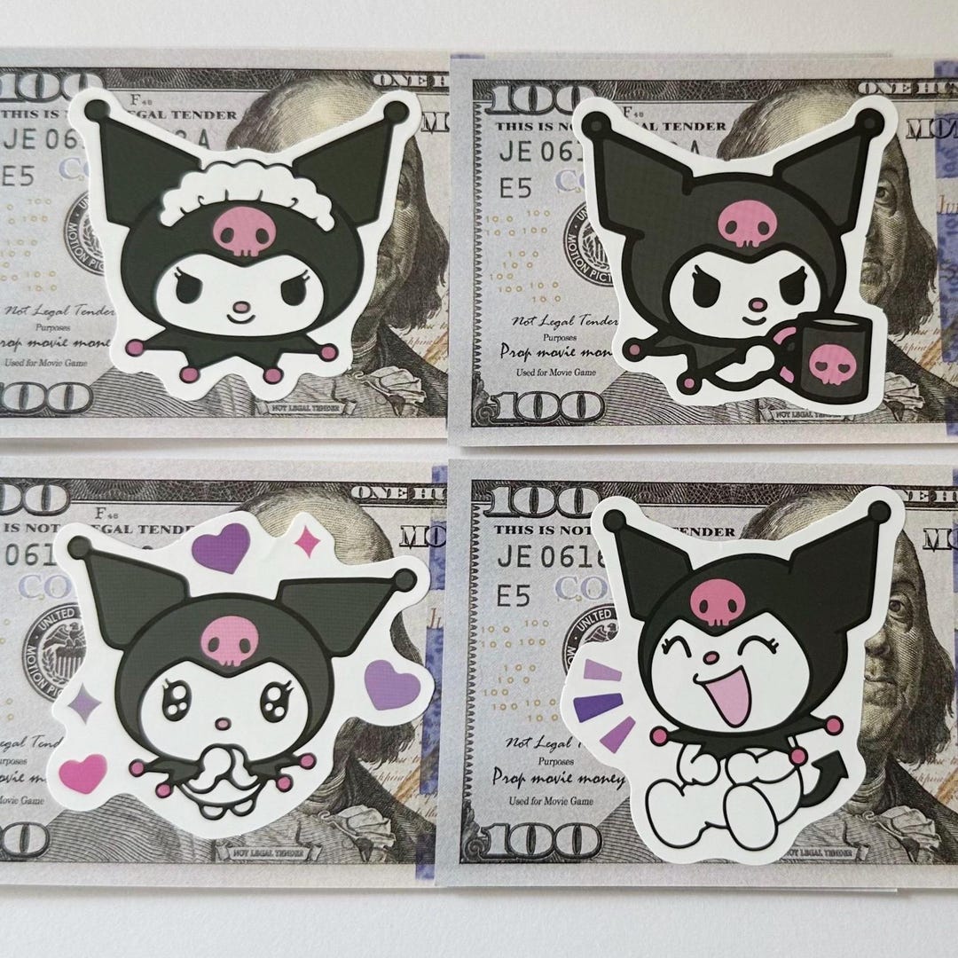 Kuromi Theme 100 Prop Bill Placeholders for Cash Stuffing, Bill ...