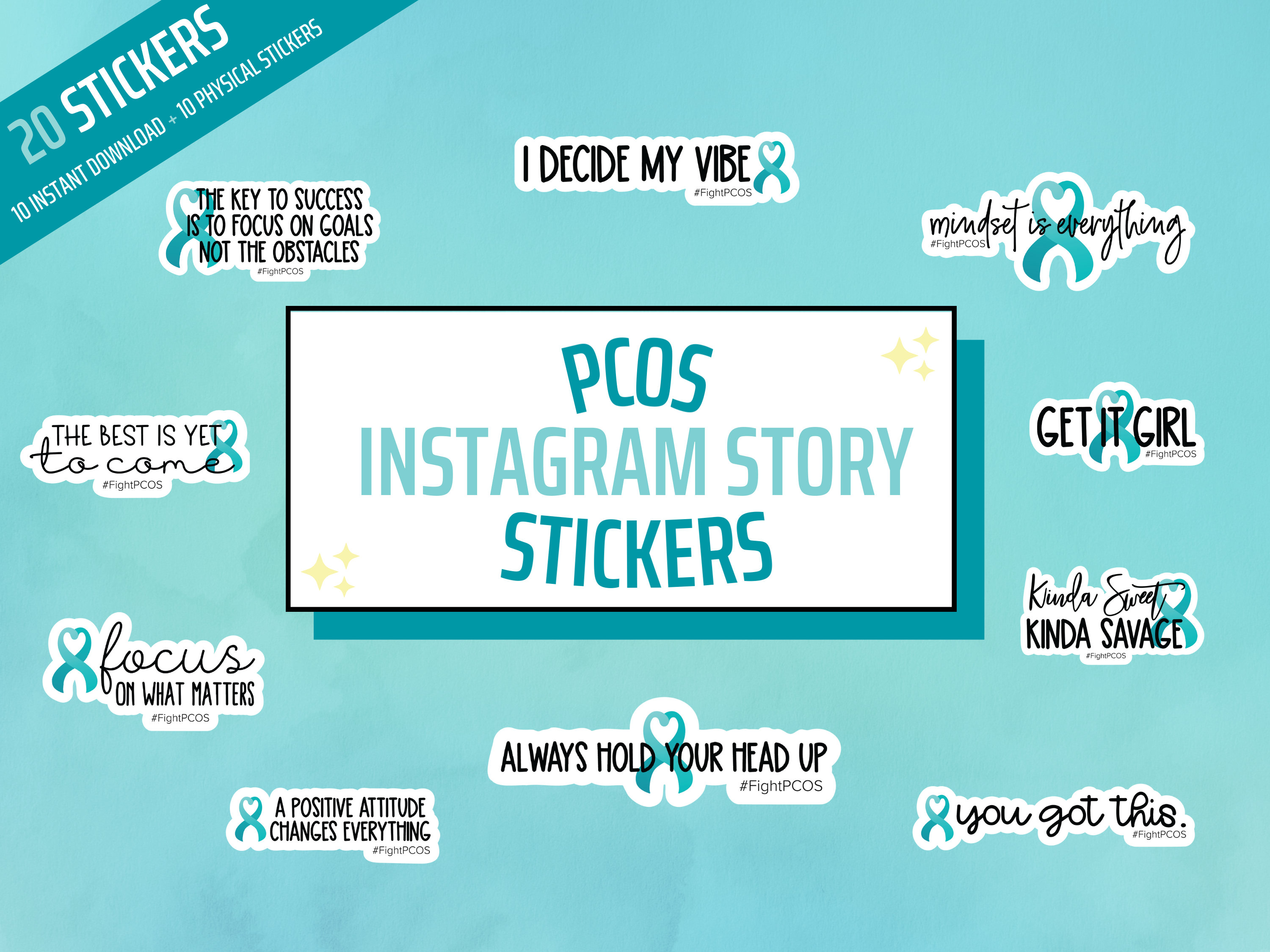 PCOS Motivational Stickers | Polycystic Ovarian Syndrome Stickers ...