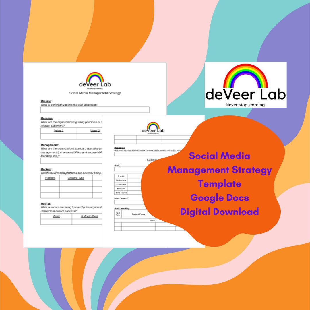 Social Media Management Strategy Template | Google Docs | Digital ...