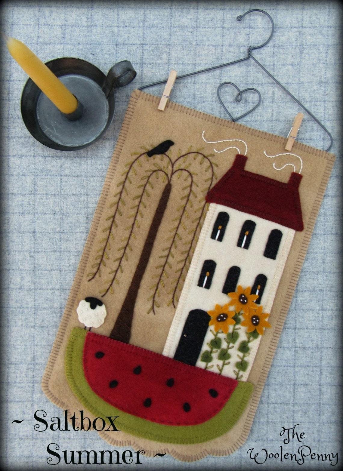 Saltbox Summer Wool Applique Wall Hanging *PDF PATTERN* - Etsy