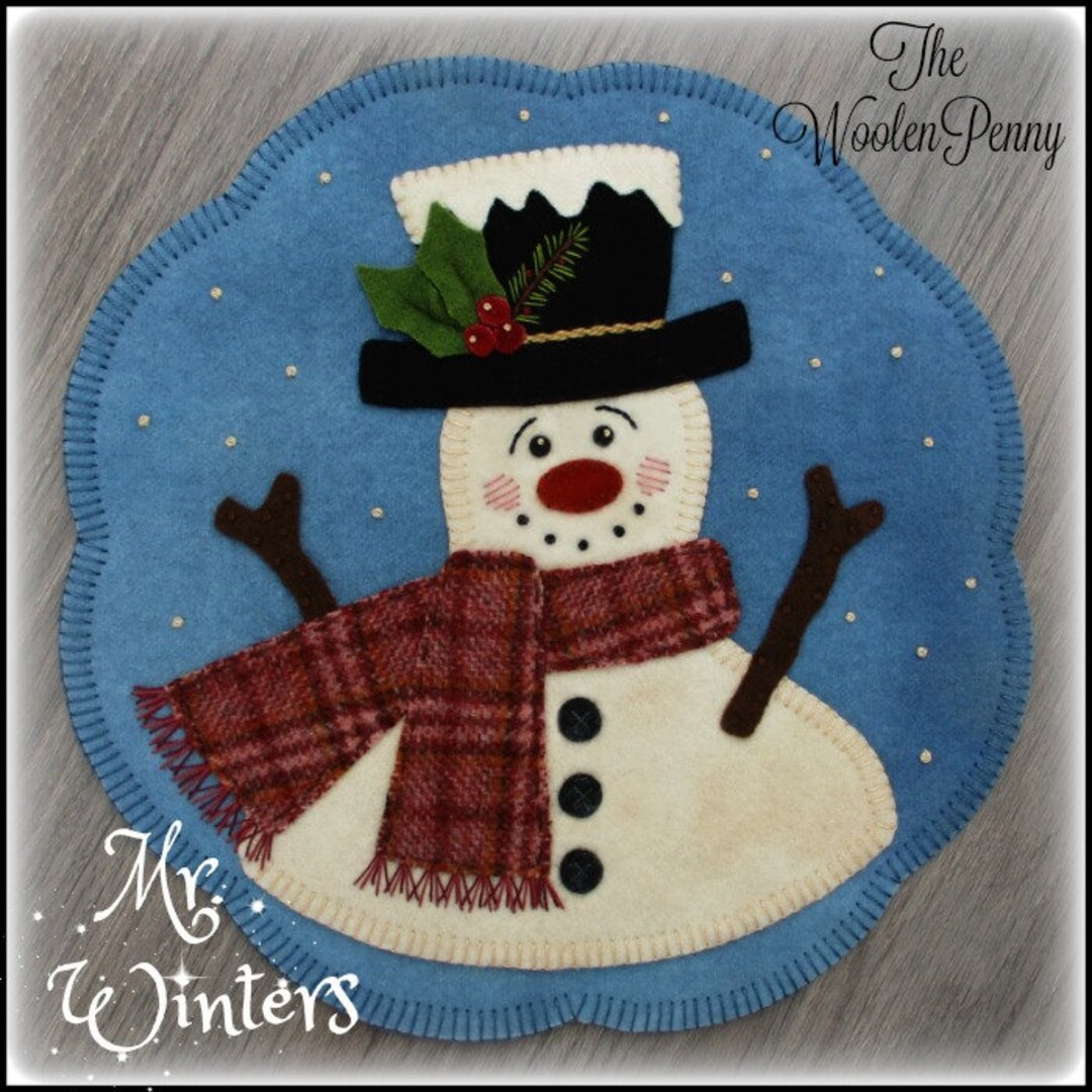 Mr. Winters Wool Applique Table Mat *PATTERN* - Etsy