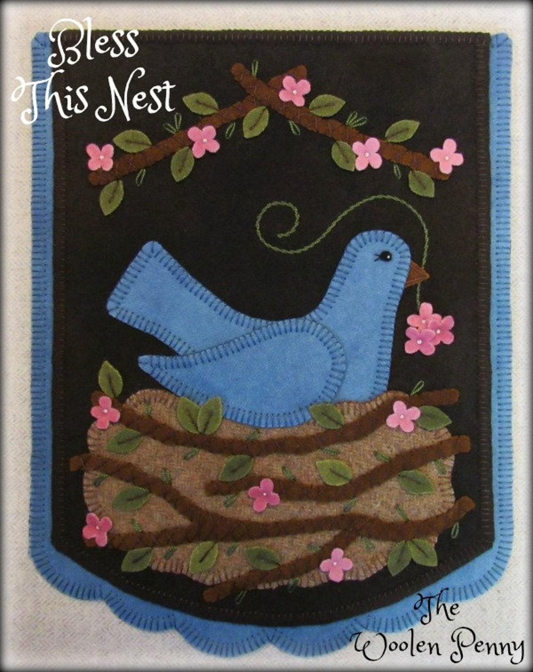 Bless This Nest Wool Wall Hanging *PATTERN* Spring Bird in Nest Wool ...