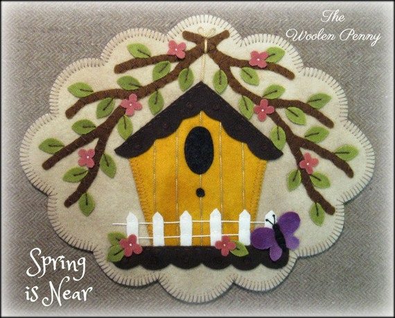Spring is Near Wool Applique Table Mat PATTERN - Etsy