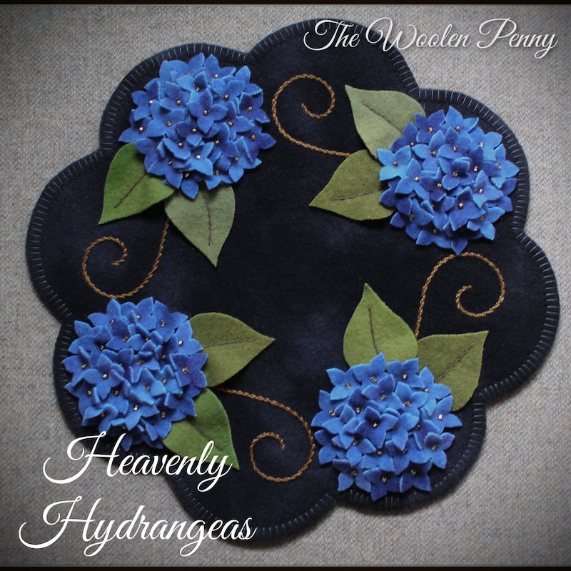 Felt Hydrangea Applique - Etsy