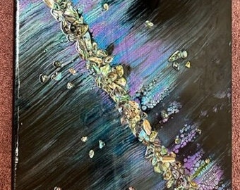 SOLD Crushed Glass Cross Crushed Glass Art Made to Order - Etsy Canada