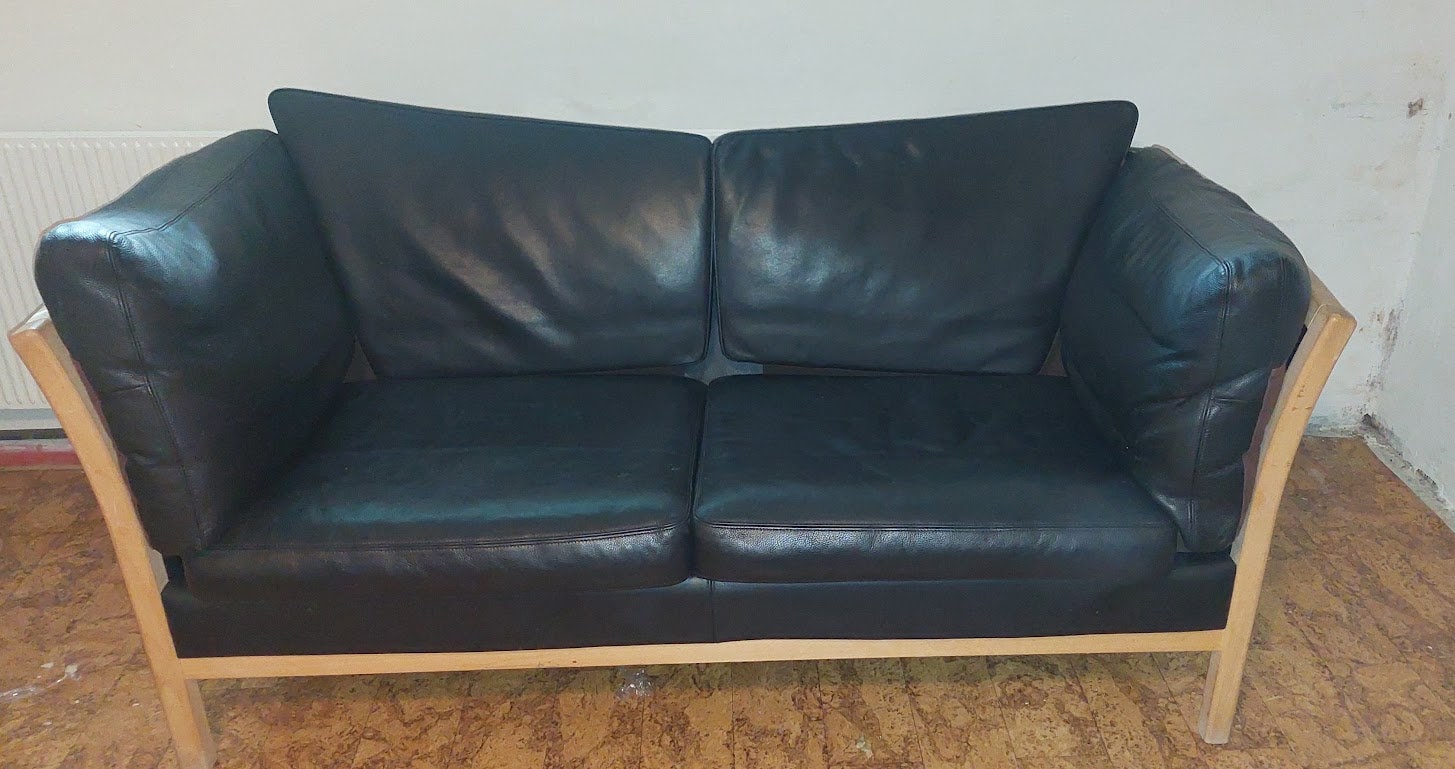 Danish Mid Century Stouby 60s Leather Large 2 Seater High Back - Etsy