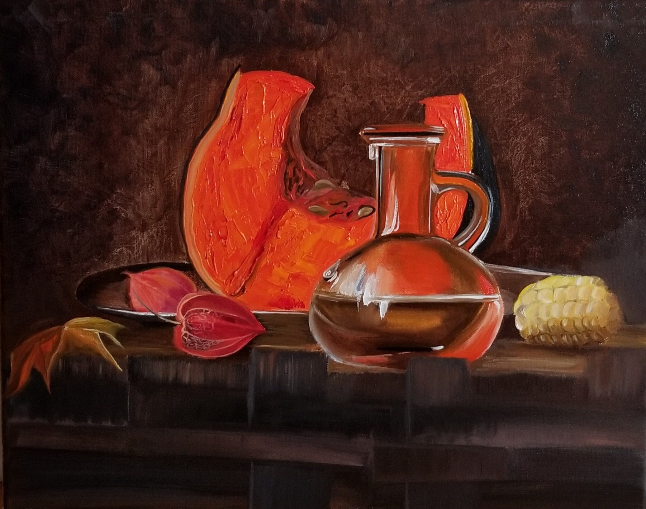 Still Life With Pumpkin. Christmas Gift. New Year Gift. Home Decor ...