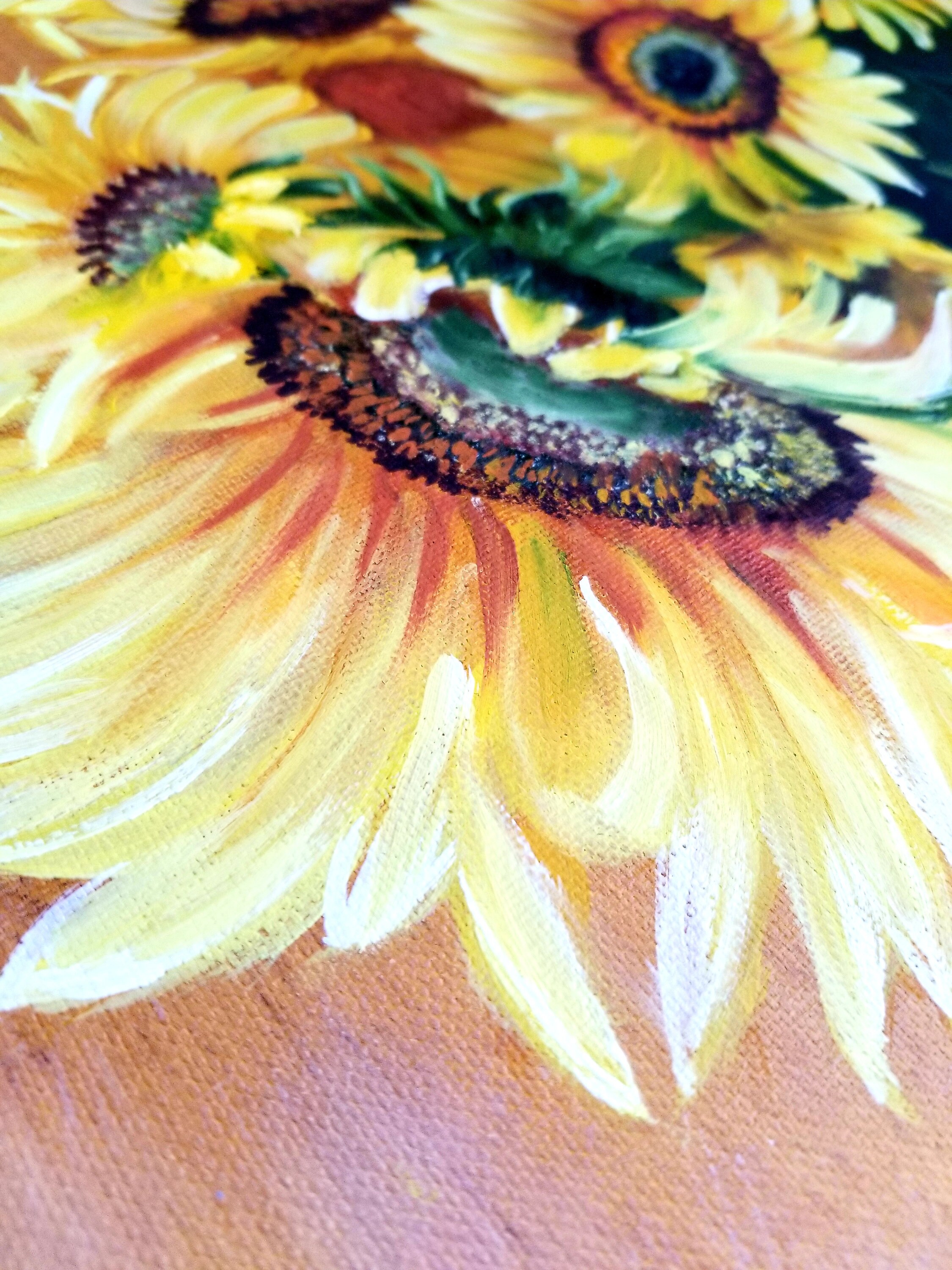 Sunflowers in a Pot | Original 20x24 Oil Painting on Canvas| Bright ...