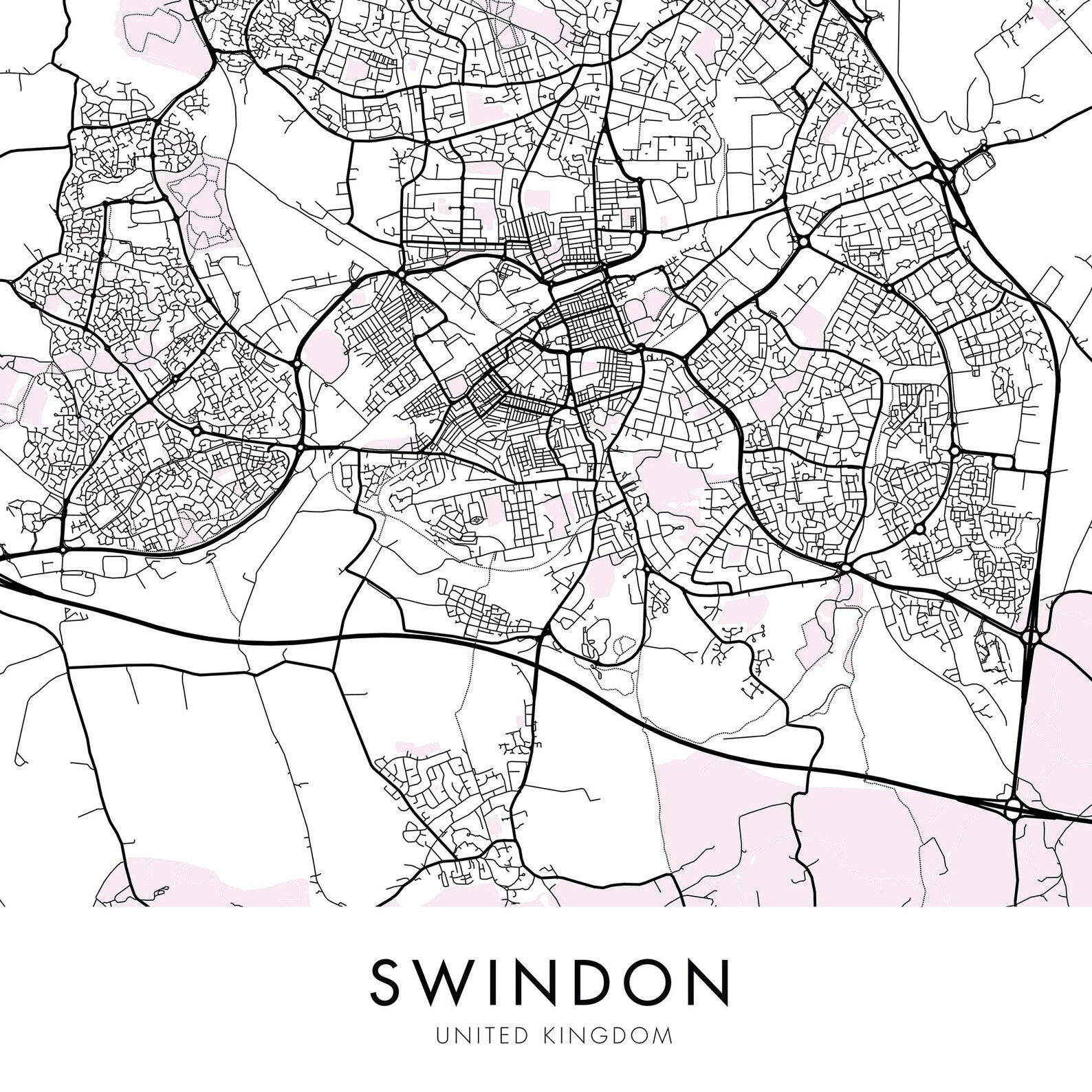 Swindon England United Kingdom UK City Art Map Print Wall - Etsy