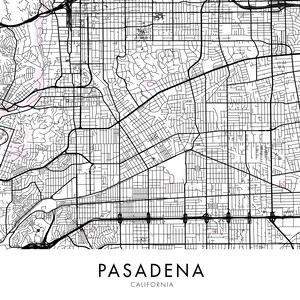 Pasadena, California City Map Print Wall Art | Print at Home | Digital ...