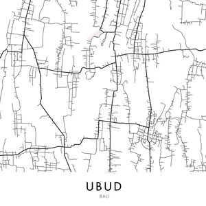 Ubud, Bali, Indonesia Art, City Map Print Wall Art A4 A3 A2 A1 - Etsy