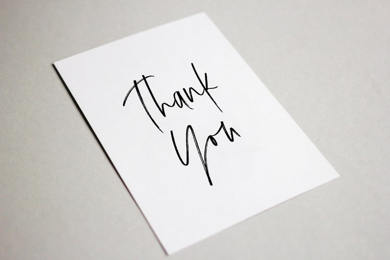 Thank You Card Brush Font thank You - Etsy