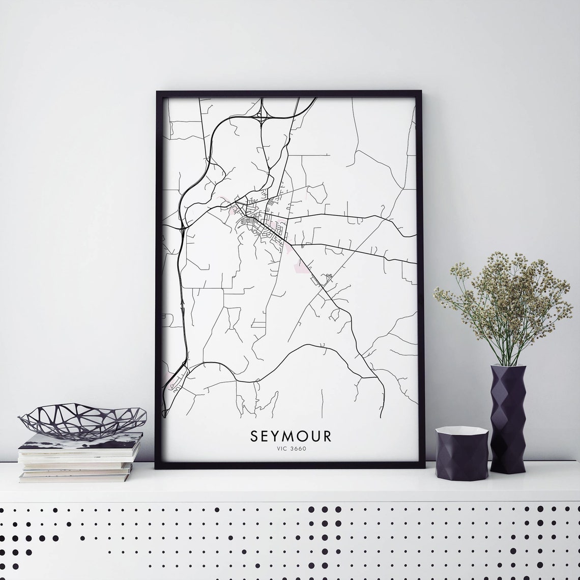 Seymour, Victoria, Australia Art, City Map Print Wall Art | A4 A3 A2 A1 ...