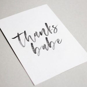 Thank You Card Minimalist Script Font thanks - Etsy