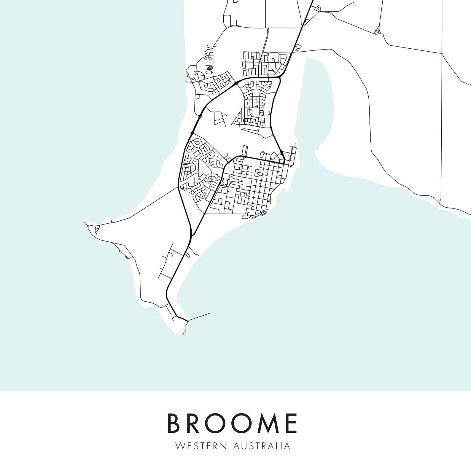 Broome Western Australia City Map Print Wall Art Print at - Etsy
