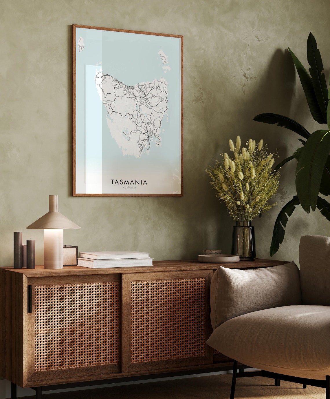 Tasmanien, Australien, TAS, State Road Map Print Wandkunst | A4 A3 A2 ...