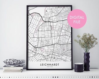 Map of Leichhardt Sydney - Etsy Australia