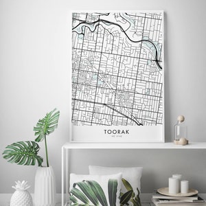 Toorak, Melbourne Art, City Map Print Wall Art | A4 A3 A2 A1 - Etsy