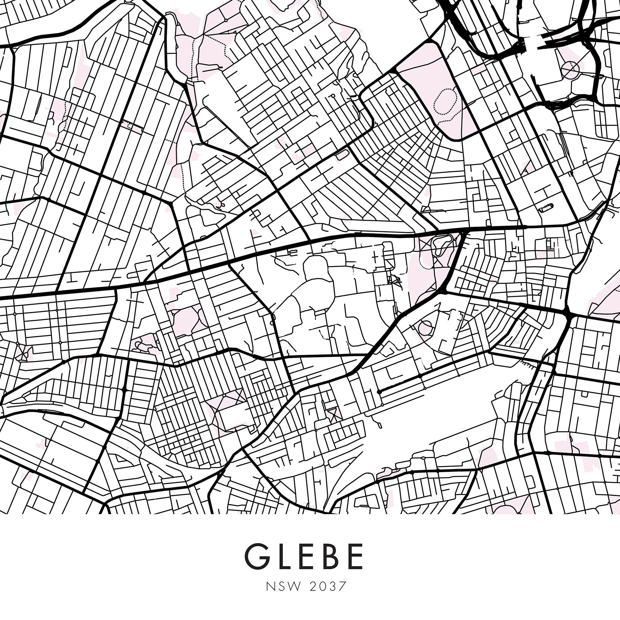 Glebe Sydney Australia Art City Map Print Wall Art A4 A3 | Etsy