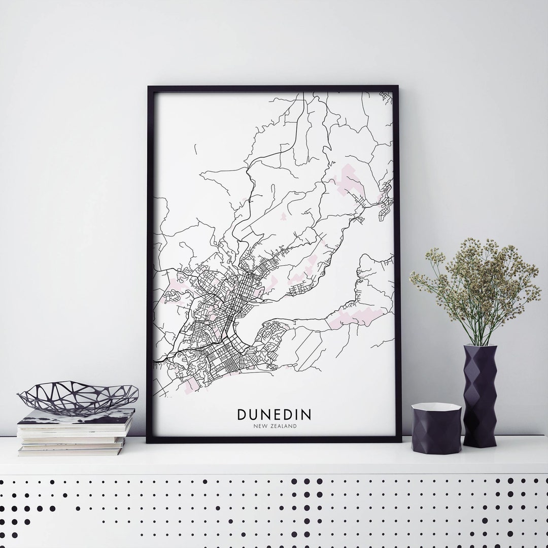 Dunedin, New Zealand City Map Print Wall Art Poster | A4 A3 A2 A1 - Etsy