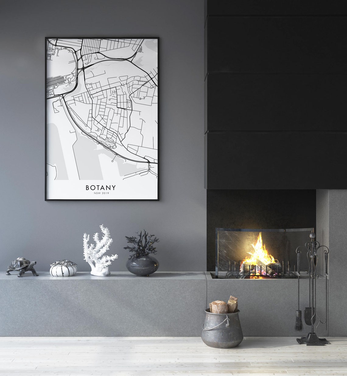 Botany Sydney Australia Art City Map Print Wall Art A4 A3 - Etsy